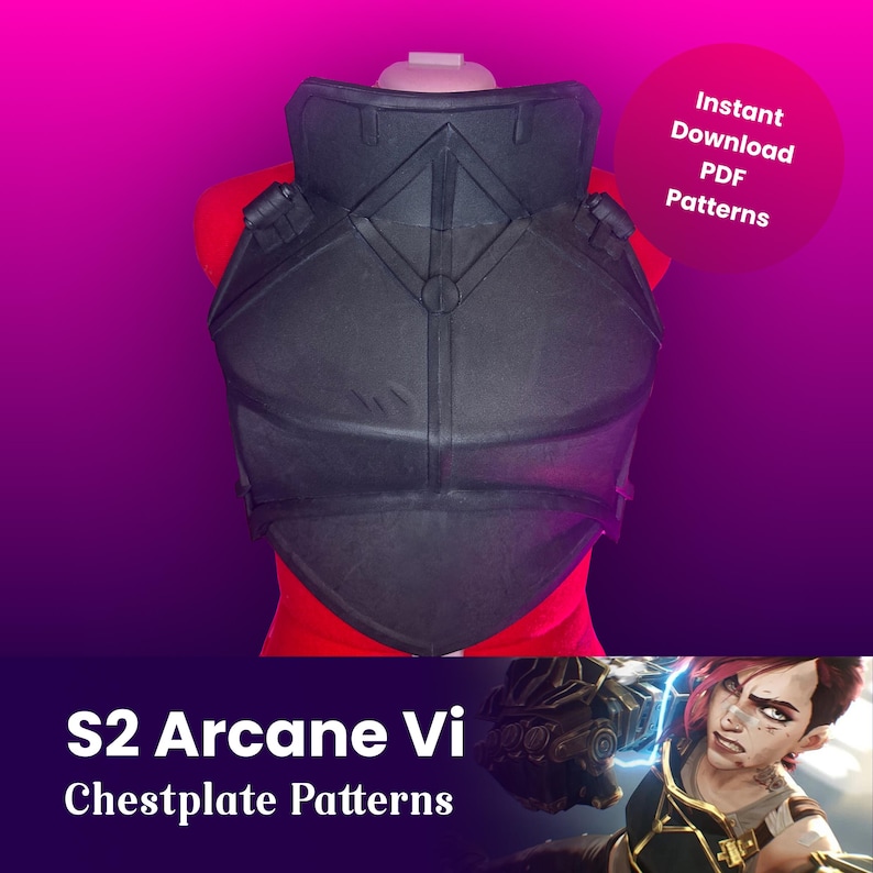 Vi Chestplate PATTERN – Arcane Season Finale Cosplay Torso Template ...