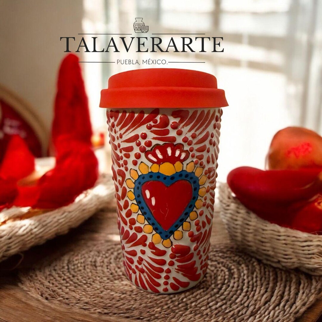 Talavera Milagrito Thermos Traditional / Red - Etsy