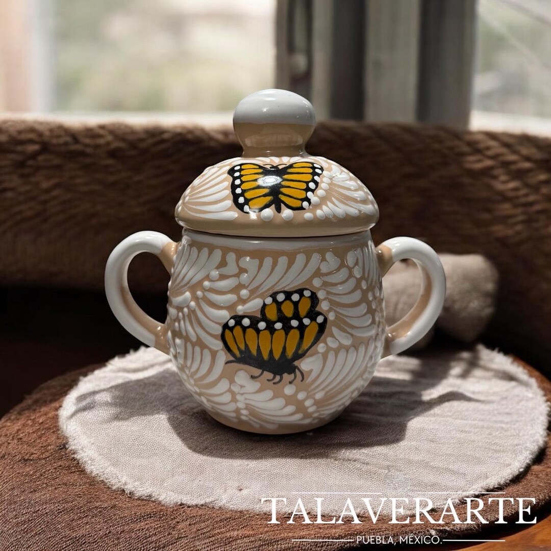 TALAVERA SUGAR BOWL Autumn Butterflies - Etsy