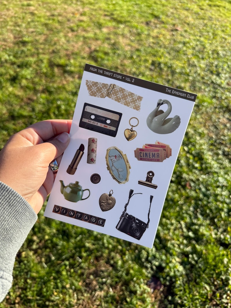 From the Thrift Store Sticker Sheet • Vintage Objects Stickers • Junk ...