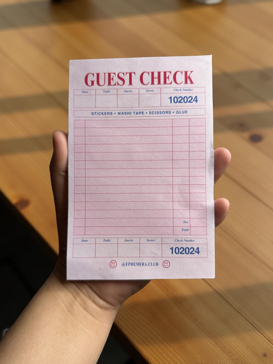 Guest Check Memo Pad – 4x6 Restaurant Order Pad, 50 Sheets – Junk ...