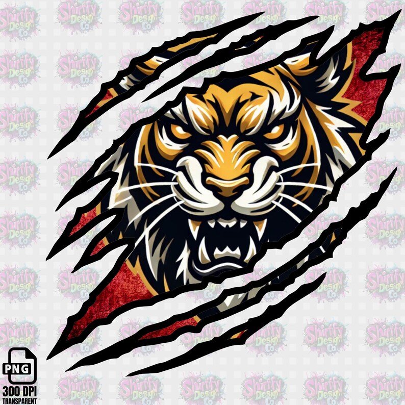 Tigers Crimson and Gold Ripped PNG, Digital Download, Viral, DTF, 300 ...