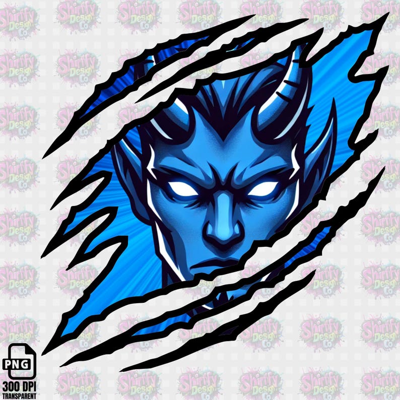 Devils Ripped PNG, Blue, Digital Download, Viral, DTF, 300 DPI ...