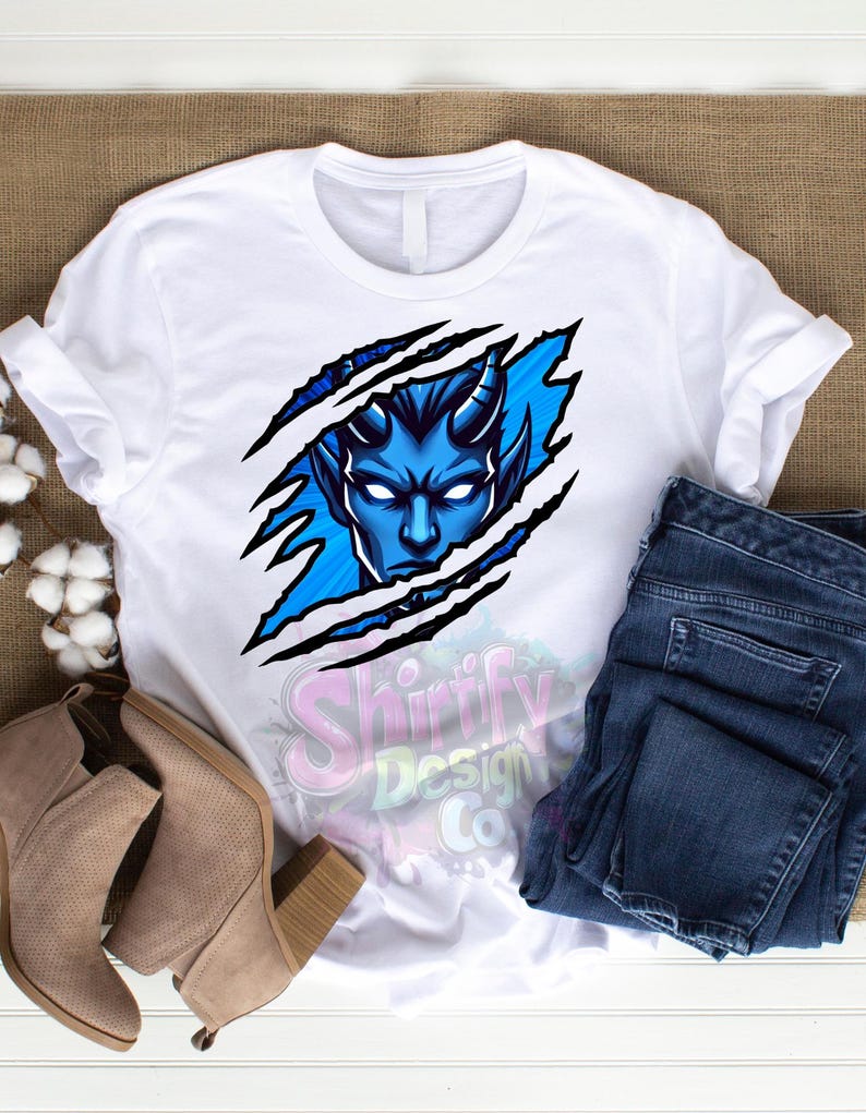 Devils Ripped PNG, Blue, Digital Download, Viral, DTF, 300 DPI ...