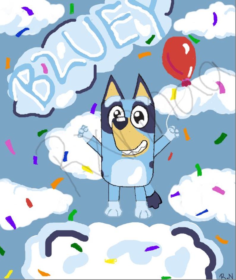 Bluey Birthday Party Wall Art Back Drop or Poster - Etsy