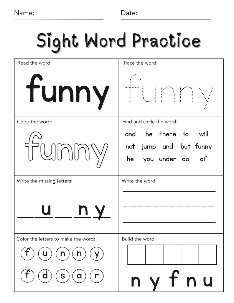 Kindergarten Sight Words Worksheets, I-ready High Frequency Reading ...