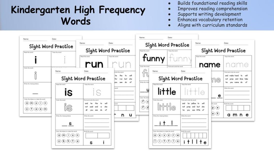 Printable Sight Words Worksheets, I-ready High Frequency Words, Learn ...