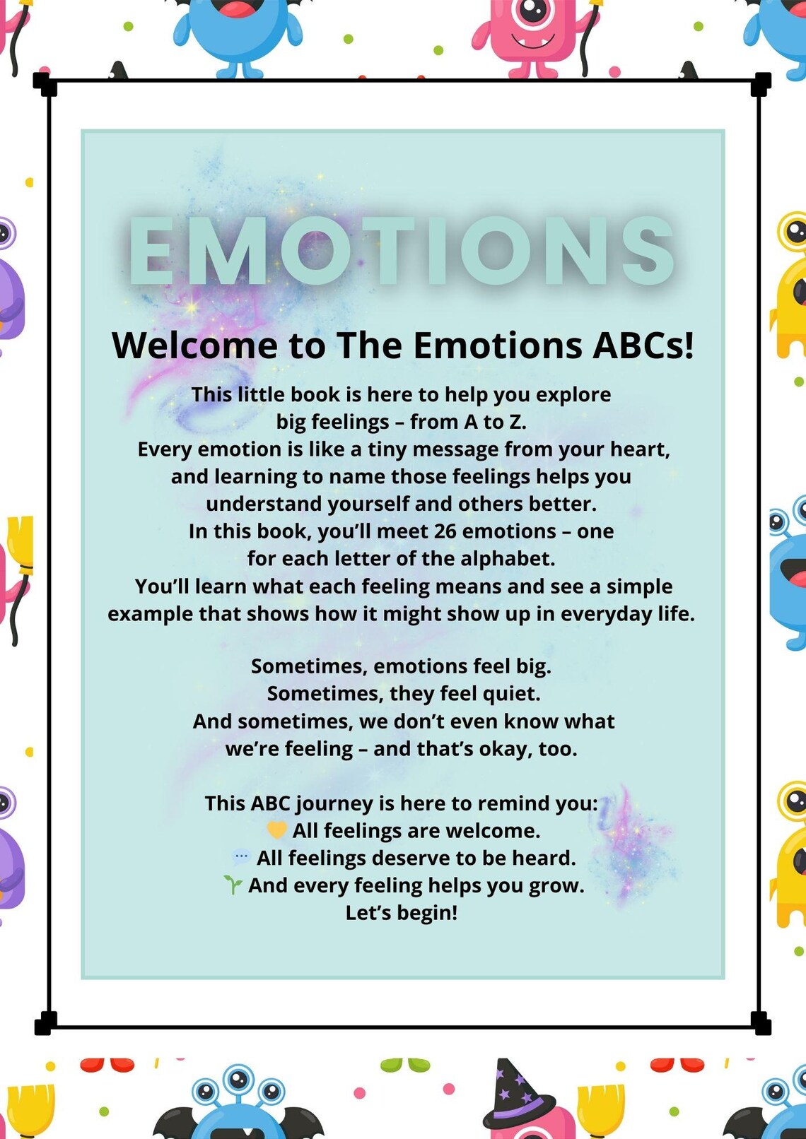 The Emotions Abcs – Printable Alphabet Book of Feelings for Kids | SEL ...