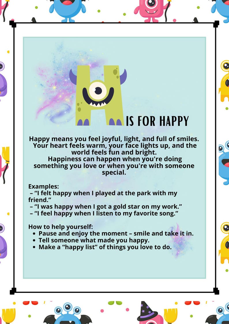The Emotions Abcs – Printable Alphabet Book of Feelings for Kids | SEL ...
