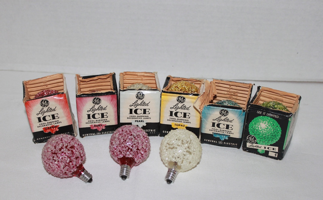 9 GE Lighted Ice Christmas Light Bulbs Sugar Snowball - Etsy