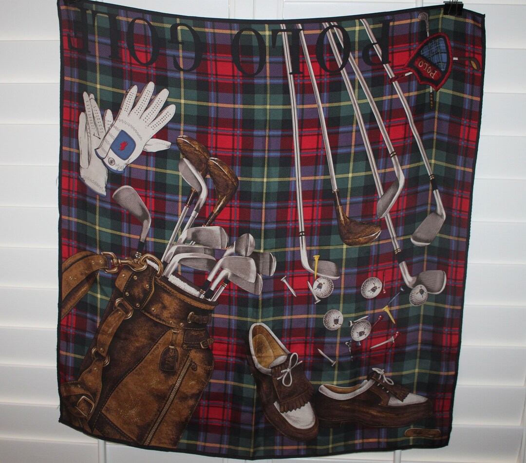Vintage Lauren Ralph Polo Golf Scarf Clubs Shoes - Etsy