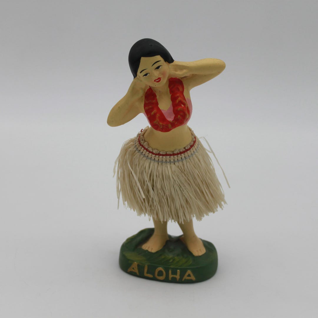 Vintage Aloha Hawaii Hawaiian Hula Girl Dancer Bobble Nodder Chalkware ...