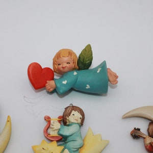7 Vintage Anri Ferrandiz Christmas Ornaments Moon Stars and Flying ...