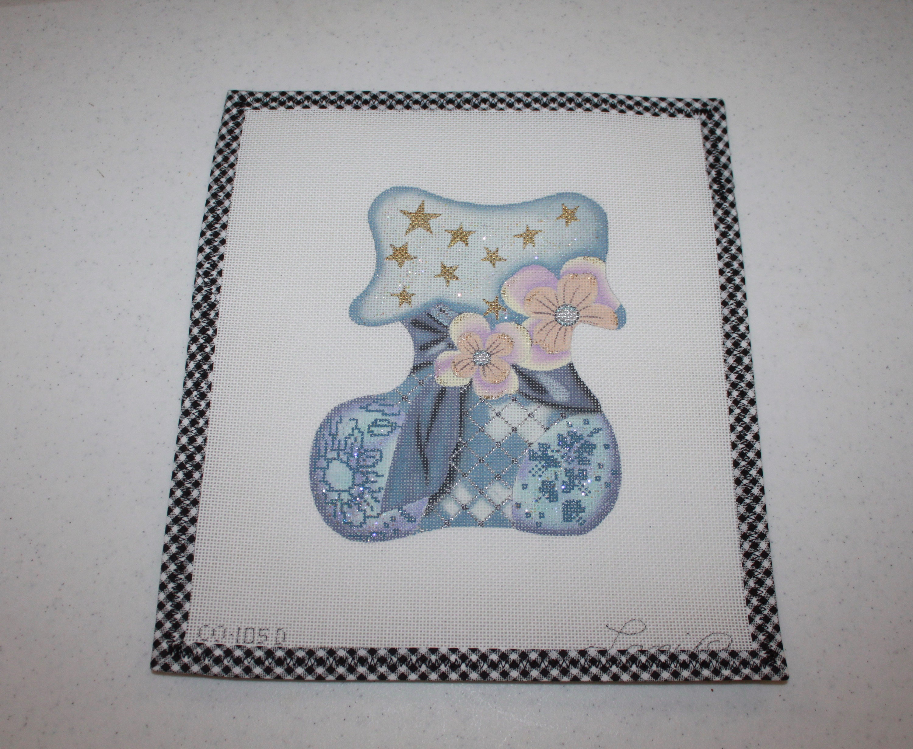 Lani Hand Painted Christmas Needlepoint Canvas Mini Sock - Etsy UK