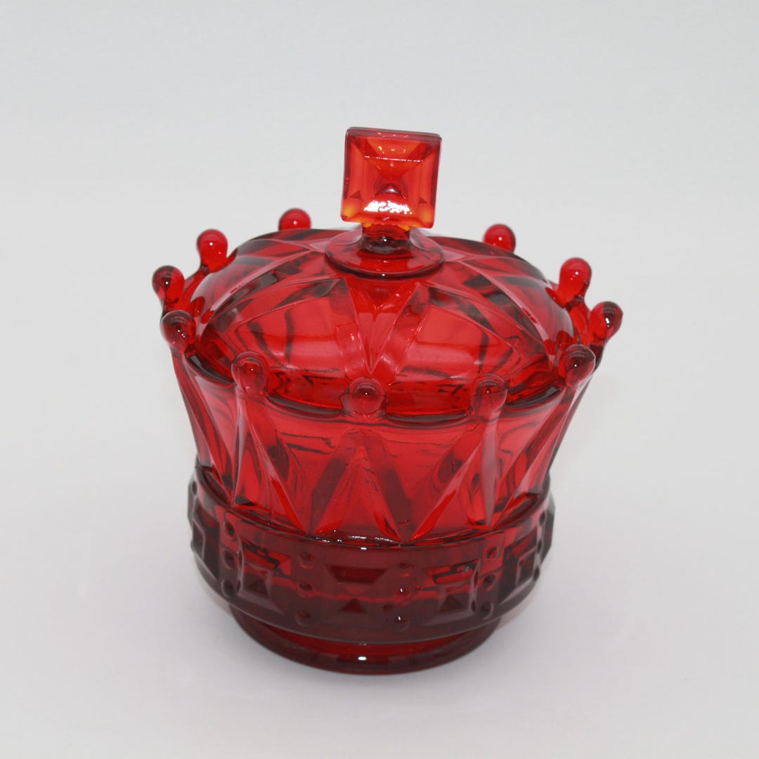 Fostoria Chalice Candy Dish Windsor Crown Collection Ruby Red Glass - Etsy