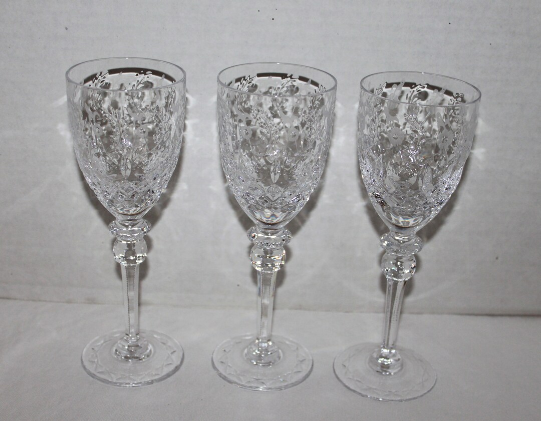 3 Rogaska Gallia Crystal Wine Glasses 7 3/4 Set of 3 - Etsy