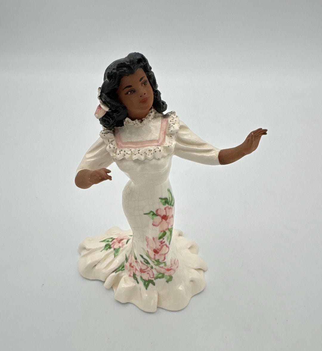 Vintage Julene Mechler Hawaiian Woman Dancer Figurine Floral Dress ...