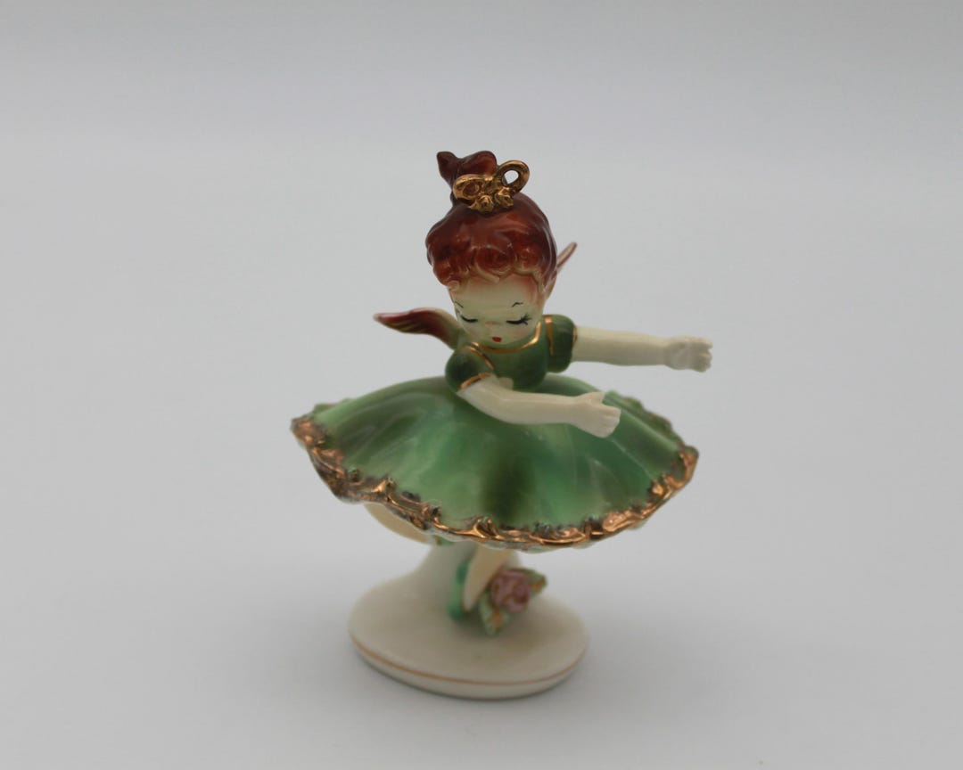 Vintage Arnart Tamchin A-tamchin Angel Ballerina 7536 Figurine Green ...