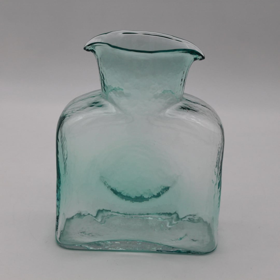 Vintage Blenko Art Glass Double Spout Decanter Water Bottle Pitcher ...