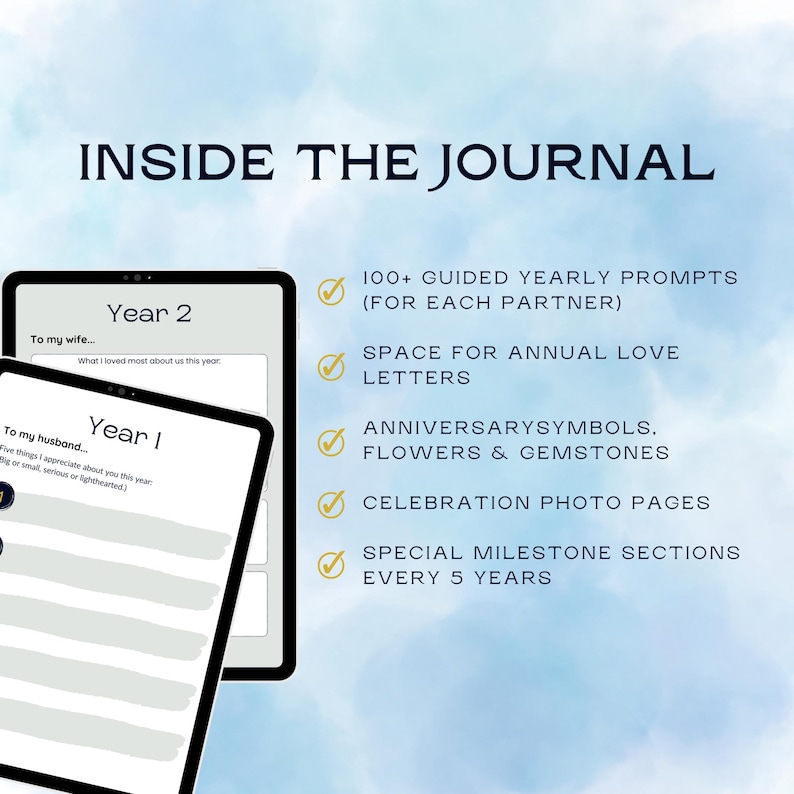 Couples Anniversary Journal Printable Letters to Us Guided Relationship ...