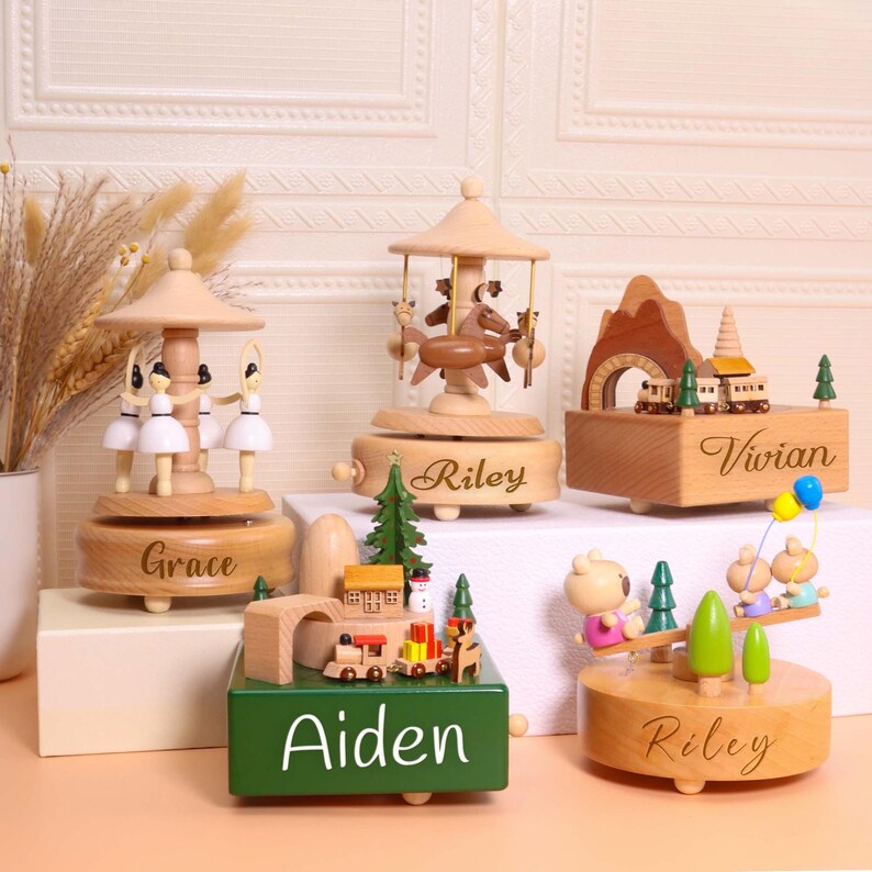 Ballet, Carousel Music Box, Custom Baby Gift, Personalized Music Box ...