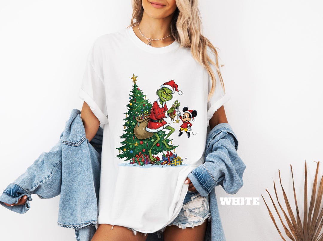 Gen Z Christmas Grinch Mickey Mouse Shirt | Comfort Color Disney Tee - Etsy