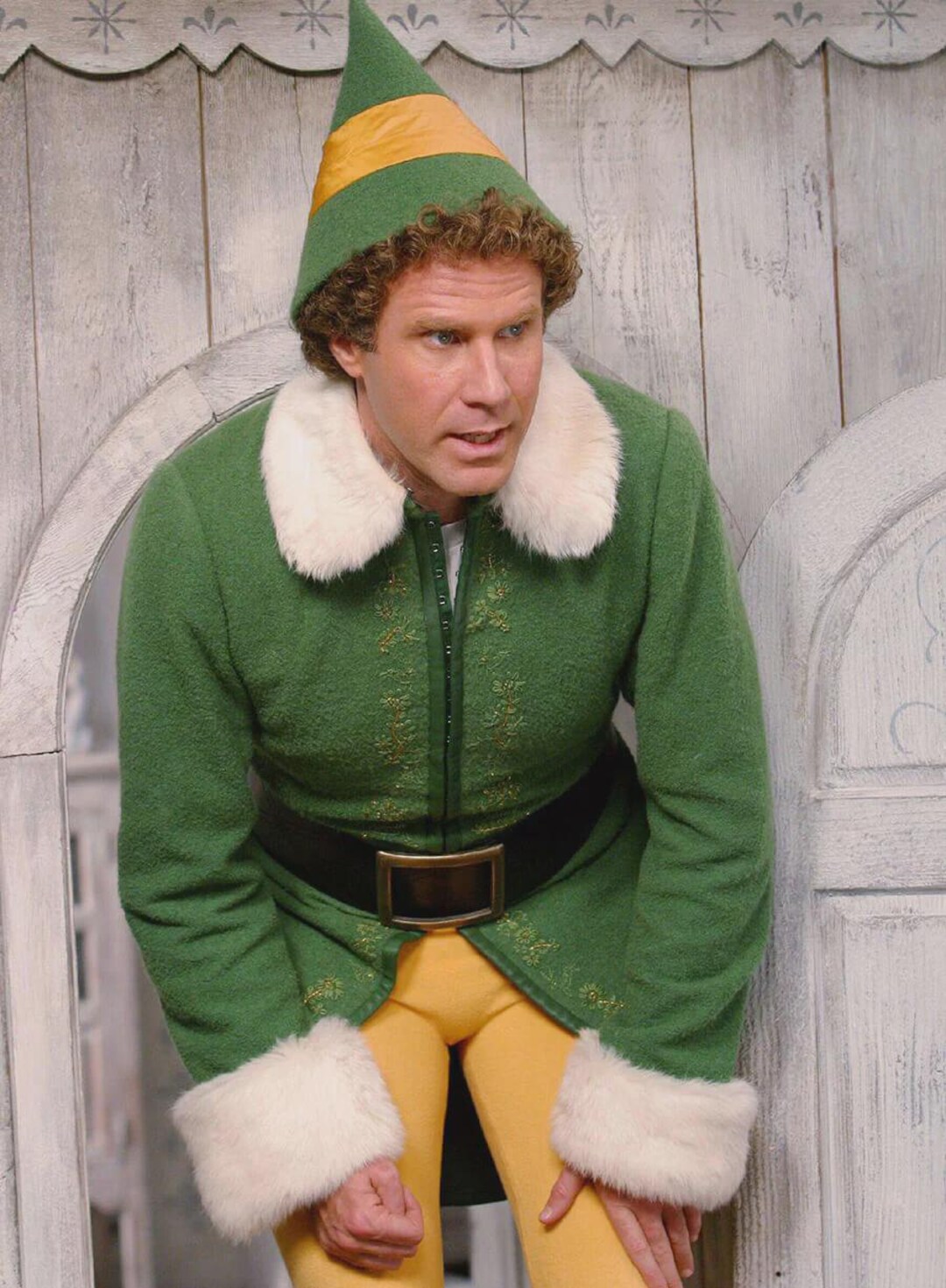 Handmade Buddy Will Ferrell Christmas Elf Wool Embroidered Green Wool ...