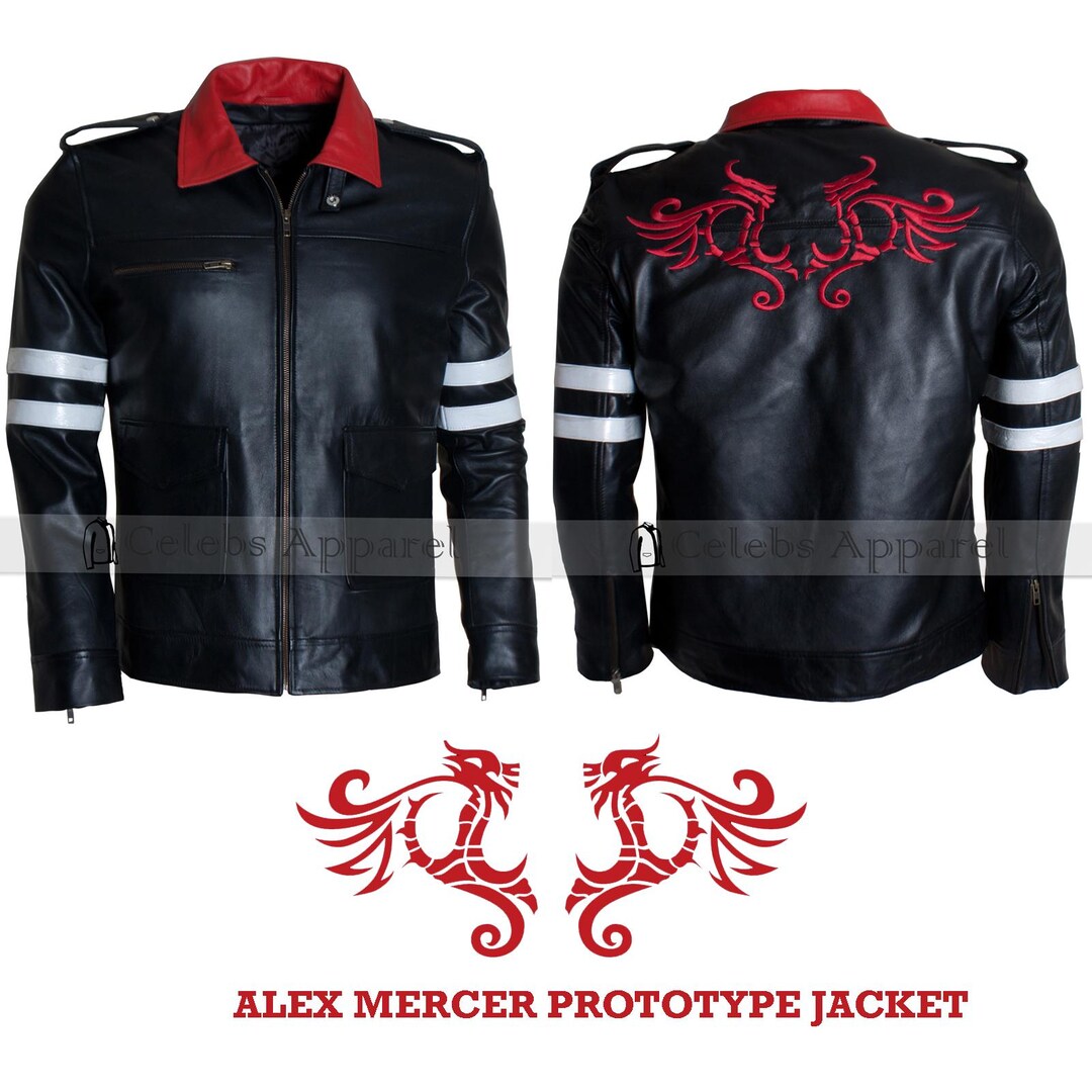Alex Mercer Prototype Cosplay Costume Mens Black Leather Jacket - Etsy