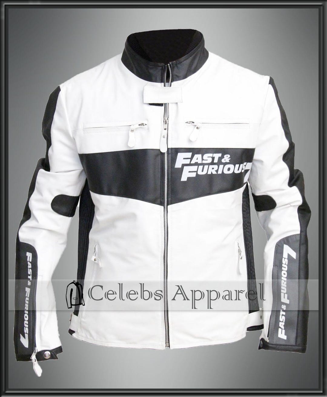 Mens Fast & Furious 7 White Biker Jacket - Etsy