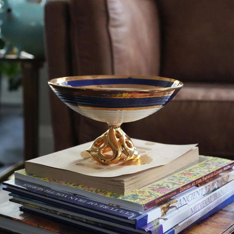 Gold Pedestal Bowl - Etsy
