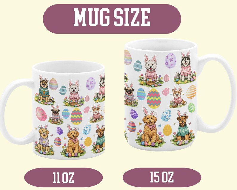 Easter Dog Mug, Bunny Ear Puppy Coffee Mug, Cute Spring Dog Lover Gift ...