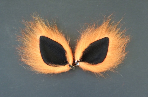 Oranje en zwarte Neon Faux Fur Oren Wolf Fox Cat Halloween | Etsy