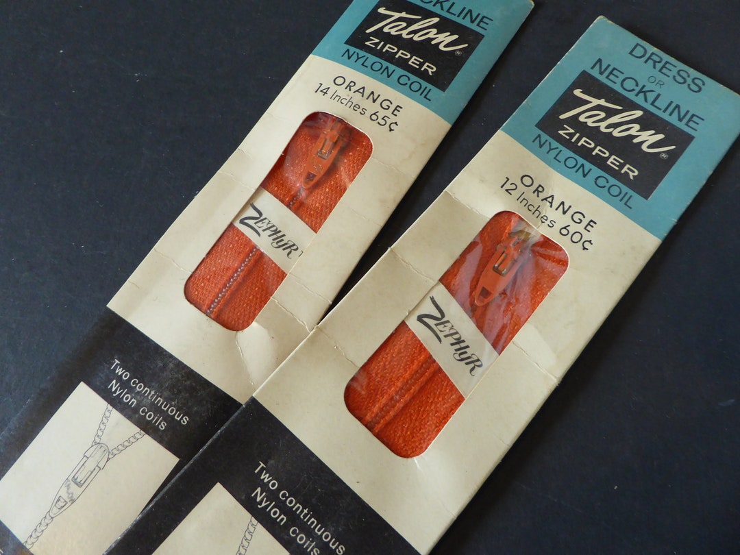 Vintage Talon Zippers Orange Multiple Sizes Brand New 1960s-70s - Etsy