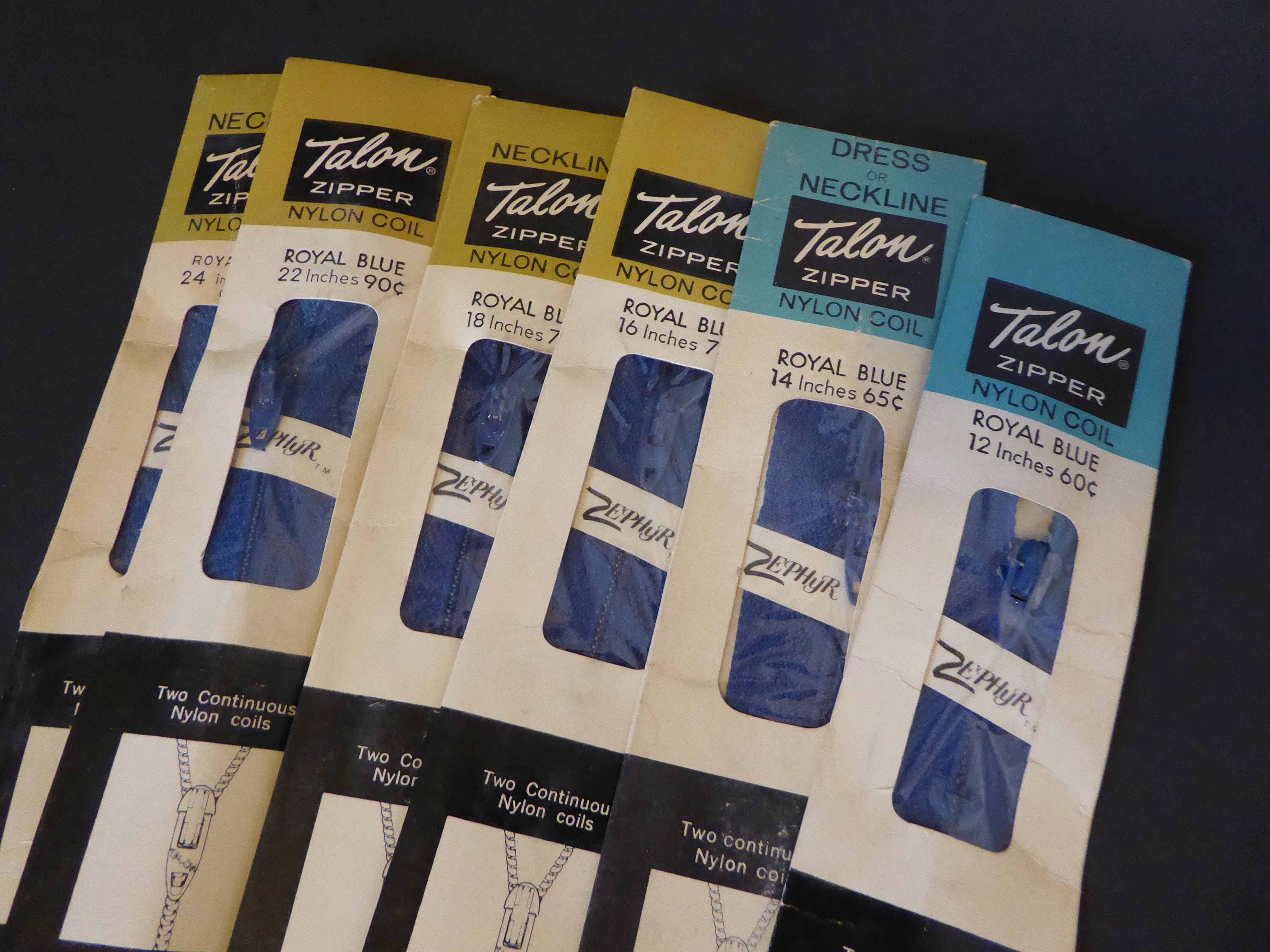 Vintage Talon Zippers Royal Blue Multiple Sizes Brand New 1960s-70s - Etsy
