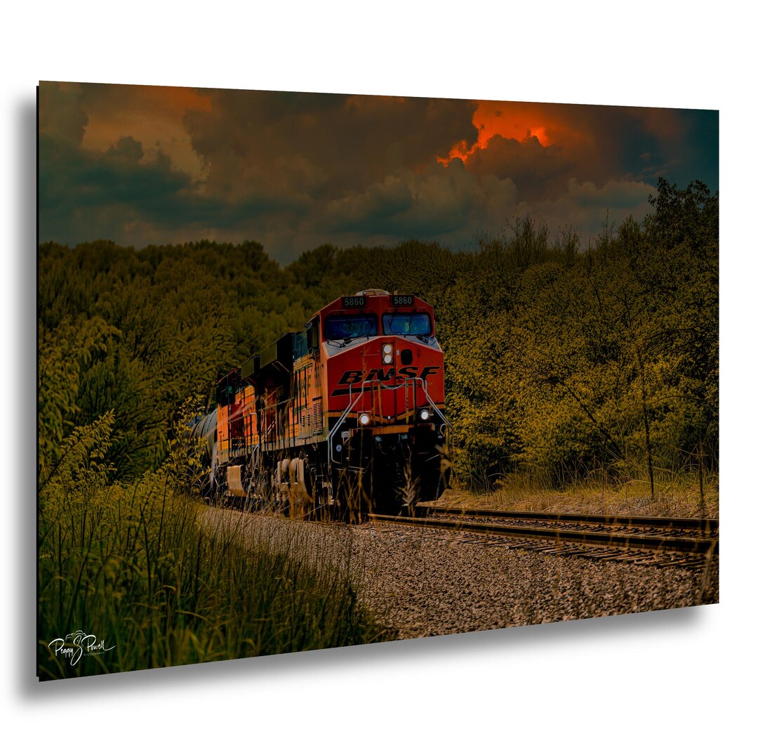 BNSF Diesel Locomotive, Train Wall Art, - Etsy