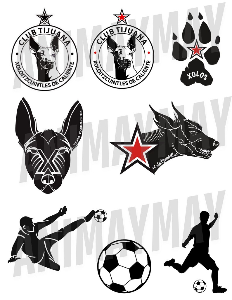 Xoloitzcuintles Club Tijuana Fútbol Logo Bundle (digital Download) - Etsy