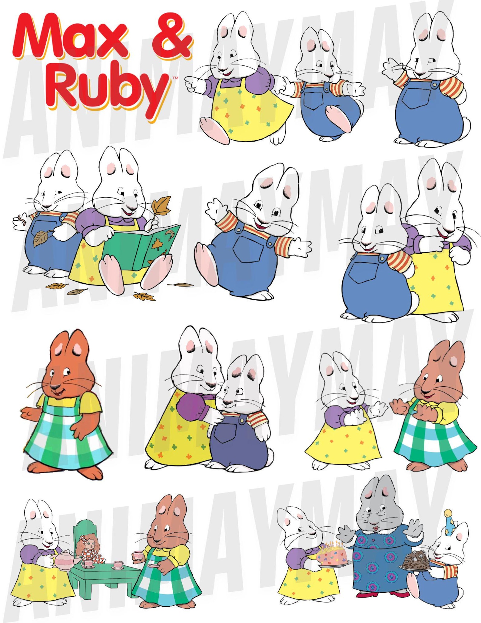 Max and Ruby Clipart Bundle: Cartoon Characters (digital Download) - Etsy