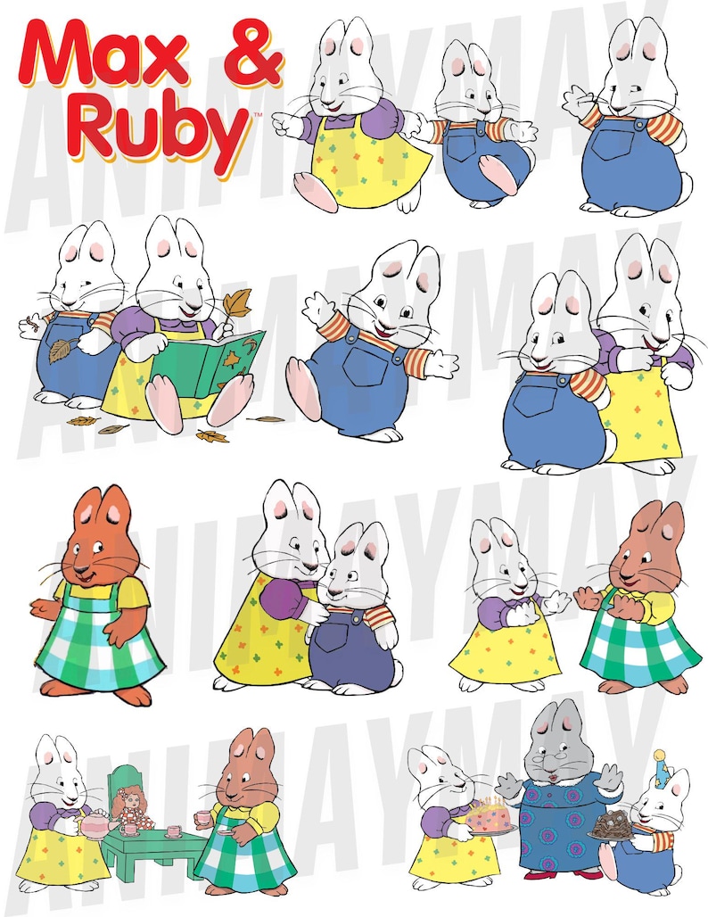 Max and Ruby Bundle 11 Files JPG Pdf PNG DOC for Projects Characters ...