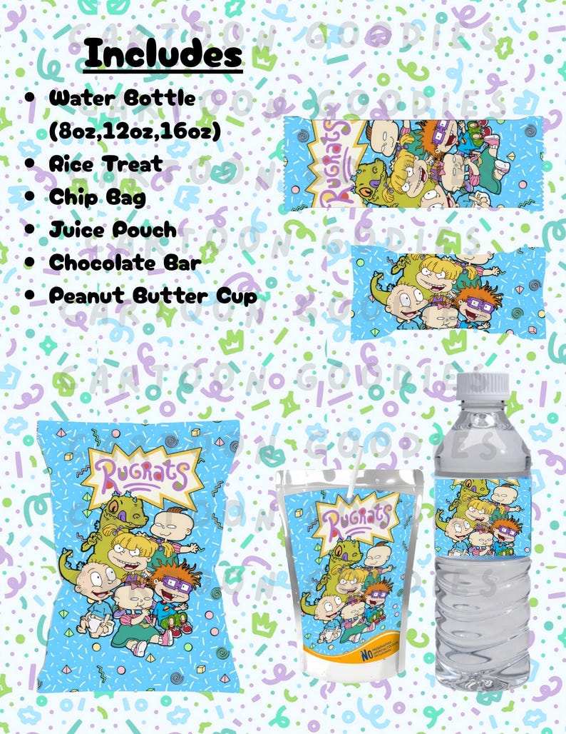 Rugrats Invitation Birthday Label Templates Clipart Bundle: Cartoon ...