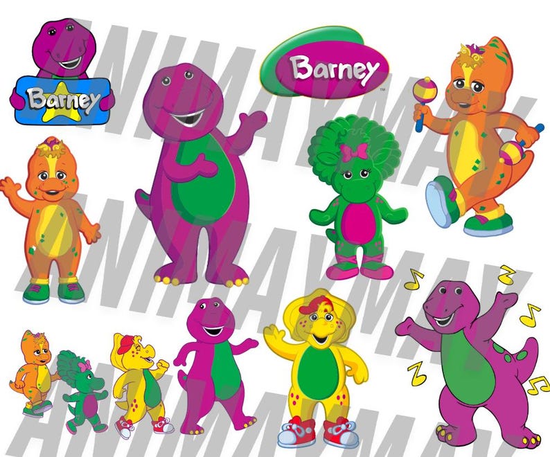 Barney and Friends Clipart: Purple Dinosaur Designs (digital Download ...
