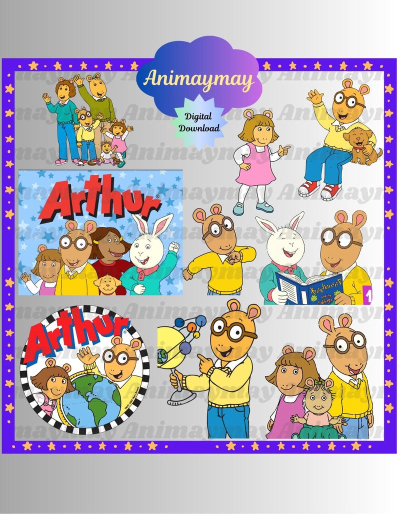 Arthur Cartoon Clipart Bundle: 90s School Designs (PNG JPG PDF) - Etsy ...