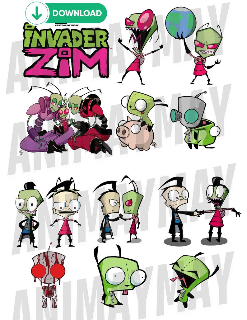 Invader Zim Cartoon Character Bundle (digital Download) - Etsy