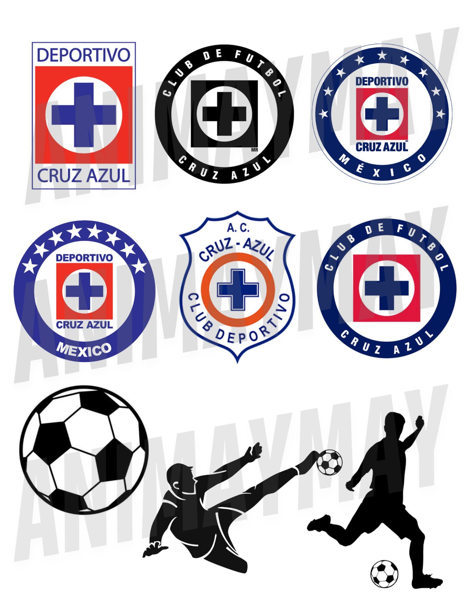 Club De Futbol Cruz Azul Logo Bundle Futbol Liga Mexico Team. Designs ...