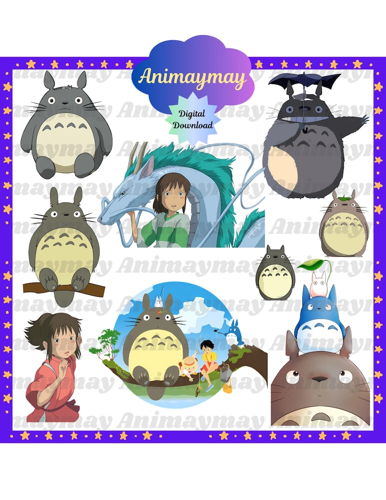 Totoro Cartoon Character Files: PDF, PNG, JPG (digital Download) - Etsy