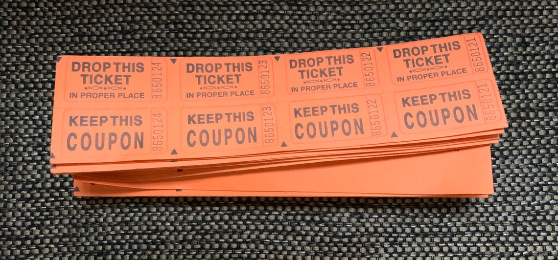 Sequential Roll Orange Raffle Tickets/ FREE SHIPPING | Etsy