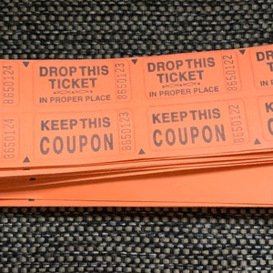 Sequential Roll Orange Raffle Tickets - Etsy