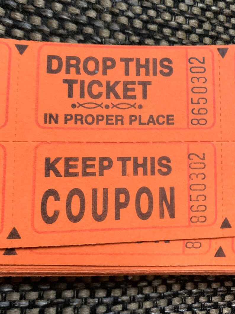 Sequential Roll Orange Raffle Tickets/ FREE SHIPPING | Etsy
