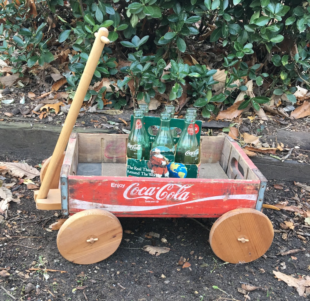 Coca Cola Crate Wagon With Santa Carton 6 Small Coke Bottles - Etsy