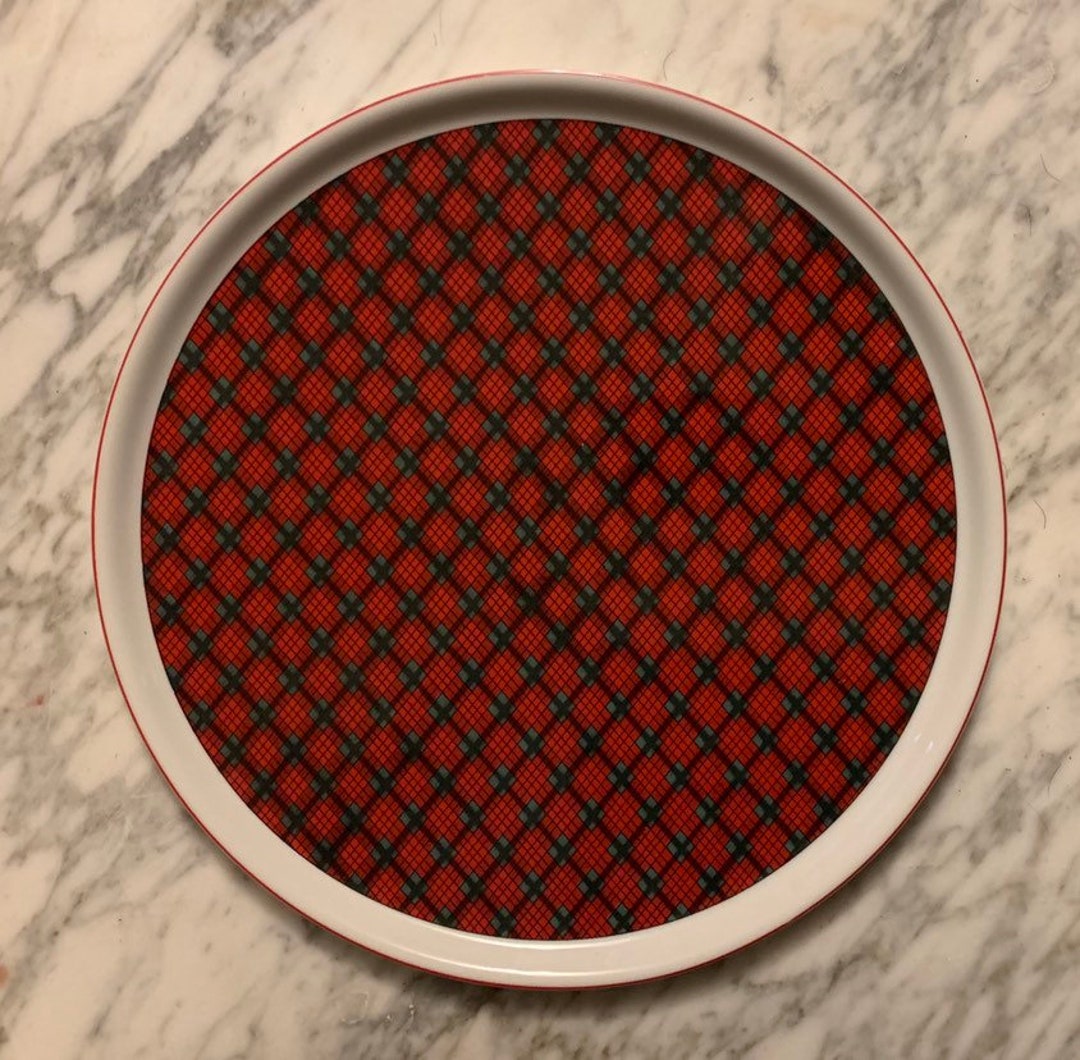 Toscany Tartan Christmas Cake Plate - Etsy