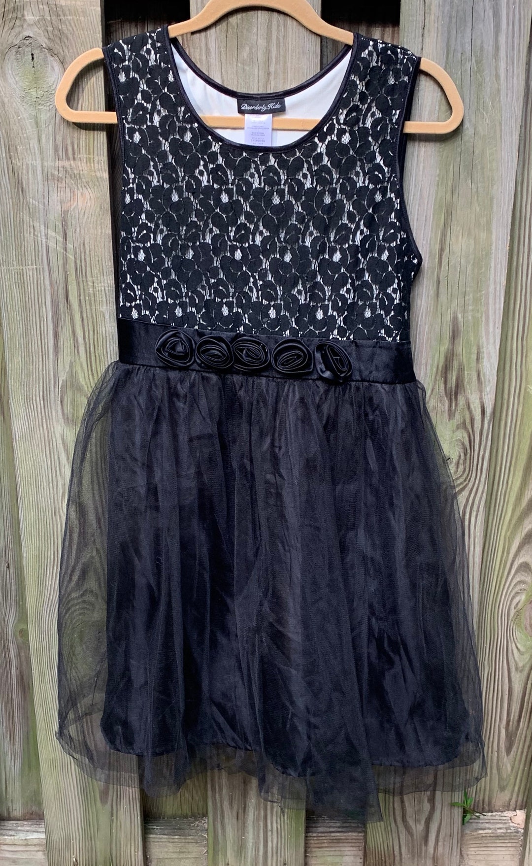 Black Lace Dress Girls Disorderly Kids Halloween - Etsy